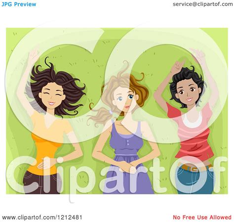 Clipart Of A Cartoon Carefree Nude White Woman Leaping Royalty Clip