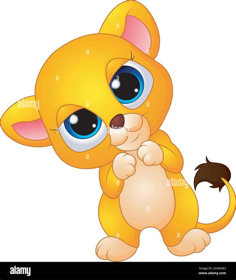 Vector Illustration Of Cute Baby Lion Cartoon Stock Vector Image Art
