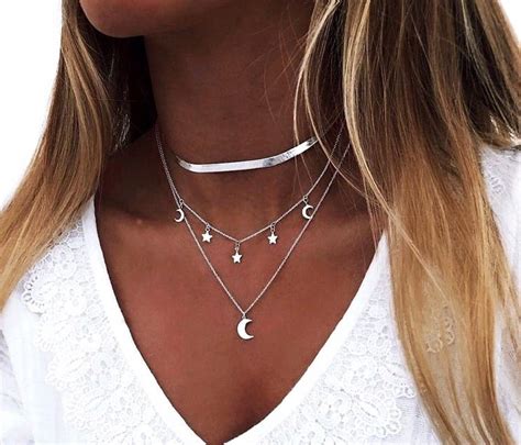 Naszyjnik choker Srebrny celebrytka boho księżyc Edibazzar Moda
