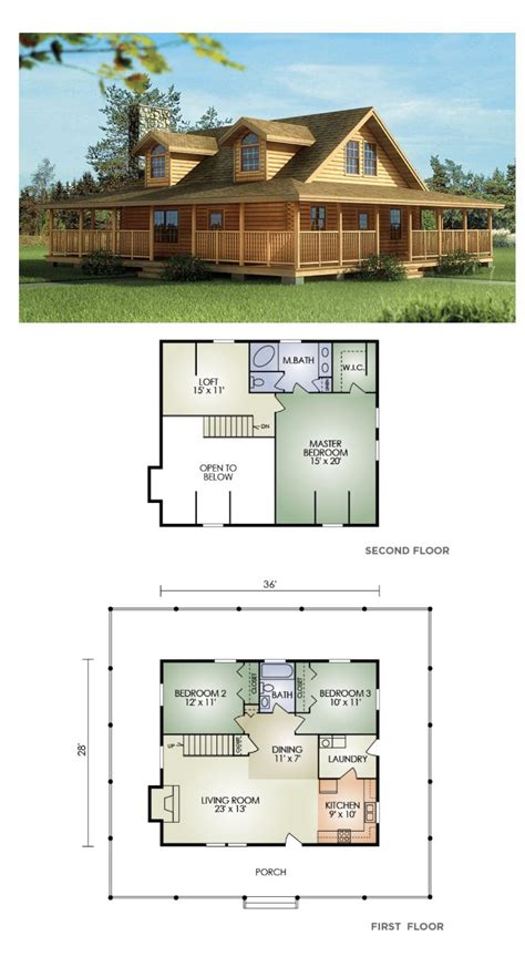 Two Story House Plans With An Open Floor Plan For The First And Second