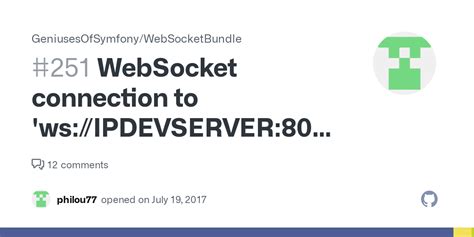 WebSocket Connection To Ws IPDEVSERVER 8080 Failed Error In