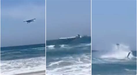 Aereo Si Schianta In Mare A Pochi Metri Dalla Riva Paura In Spiaggia