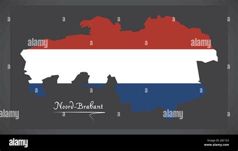 Noord Brabant Holanda mapa con bandera nacional holandés ilustración