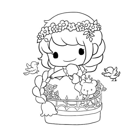 Página para colorear kawaii personaje dibujos animados dibujo manga