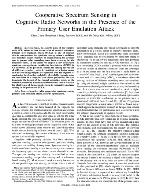 pdf a survey on security issues and primary user emulation attack detection techniques in