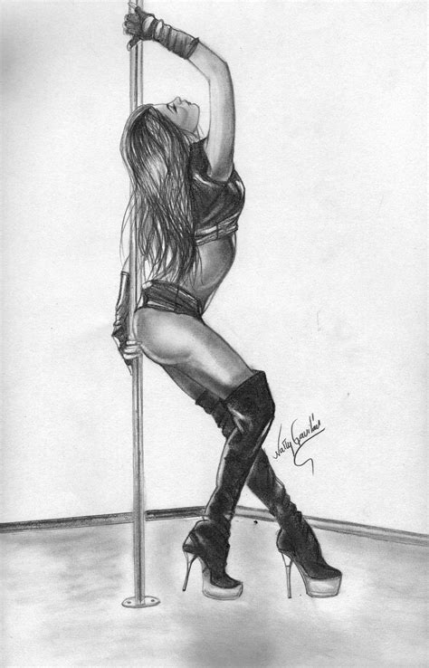 Pole Dance Cartoons Pencil Drawing Dancing Art Dancing Drawings