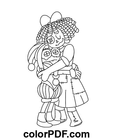 Muñeca Ragatha Y Pomni Dibujos para colorear y libros en PDF
