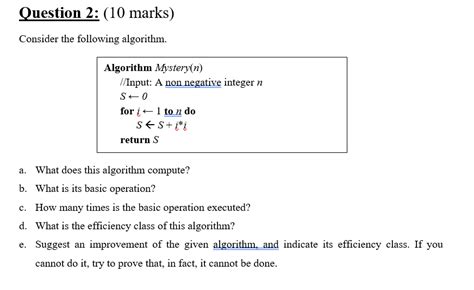 solved question 2 10 marks consider the following