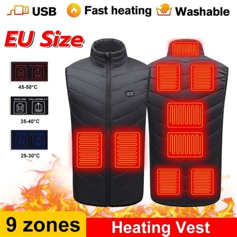 Gilet Chauffant Electrique Homme Et Femmes QINGQUE 9 Zones De