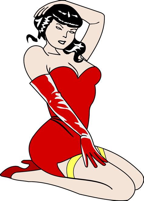 Download Ffff00 Pin Up Girl In A Red Dress Svg Freepngimg