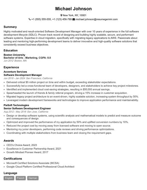 Select Best Resume Template ResumeGemini