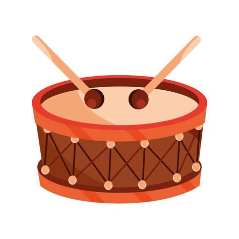 tambor y baquetas percusión instrumento musical aislado icono
