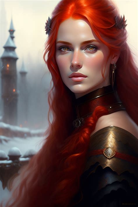 Lexica Realistic Detailed Waist Portrait Of A Beautiful Red Hair Girl