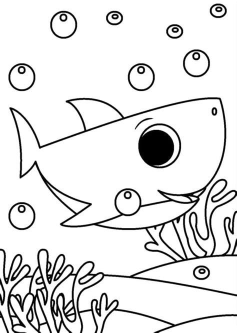 Dibujos de Tiburón Bebé 8 para Colorear para Colorear Pintar e