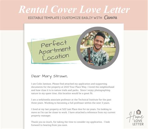 Rental Cover Letter Template Dear Property Manager Letter Etsy Australia