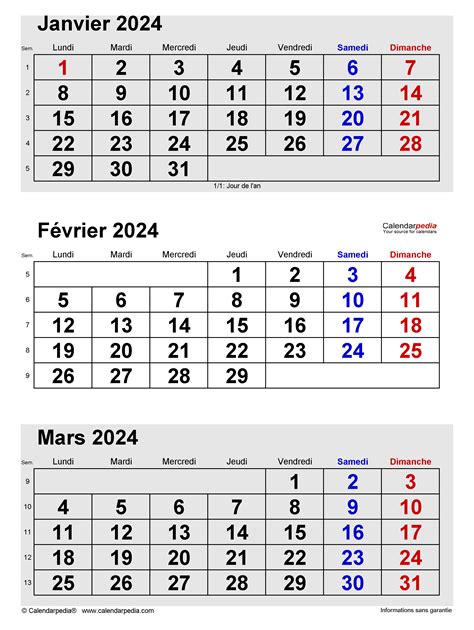 Calendrier février 2024 Excel Word et PDF Calendarpedia