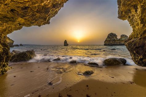 Sunlight Landscape Sunset Sea Bay Water Rock Nature Shore Sand