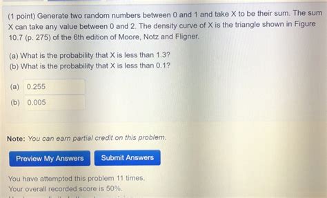 solved 1 point generate two random numbers between 0 and 1