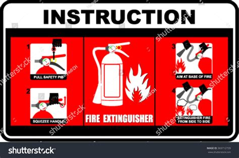 Instructions Extinguisher Fire Sign Vector Stock Vector Royalty Free