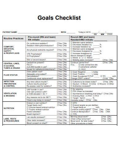 Sample Goal Chart In Pdf Illustrator Ms Excel