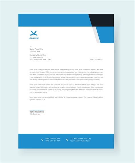 Briefkopf Moderne Corporate Design Vorlage Premium Vektor Premium Vektor