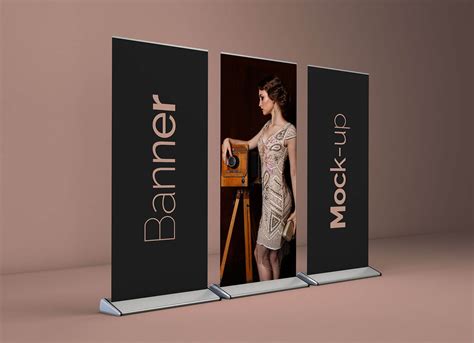 Free Roll Up Stand Banner Mockup Psd Set Good Mockups