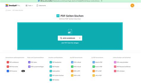 Seiten aus gescannten PDFs löschen Smallpdf