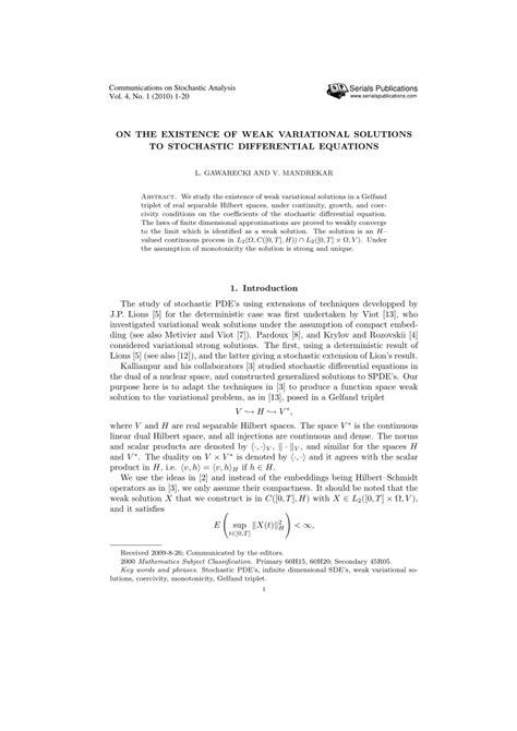pdf on the existence of weak variational solutions to stochastic differential equations