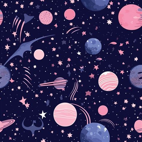 Premium Vector Seamless Colorful Galaxy Pattern