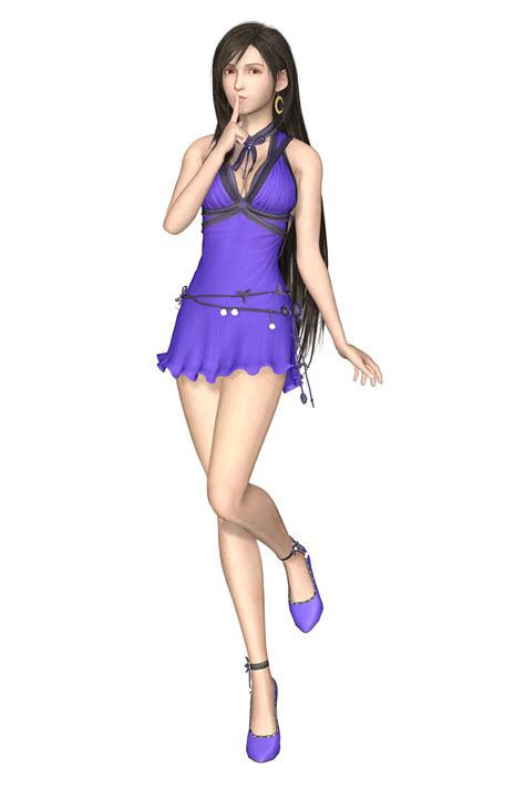 A Woman In A Purple Dress Is Posing