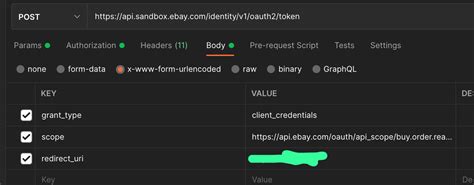 oauth 2 0 ebay api access token issue the requested scope is invalid unknown malformed or