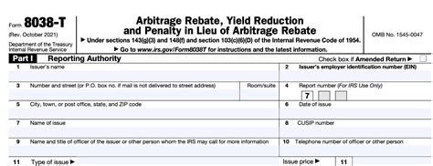 Form 8038 T Arbitrage Rebate Penalty Reporting
