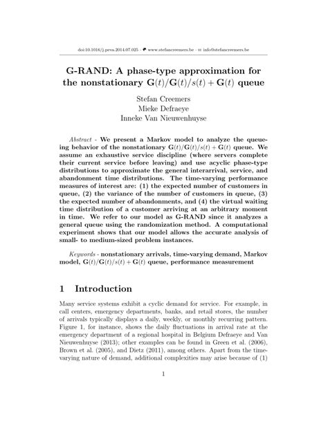 pdf g rand a phase type approximation for the nonstationary g t g t s t g t queue