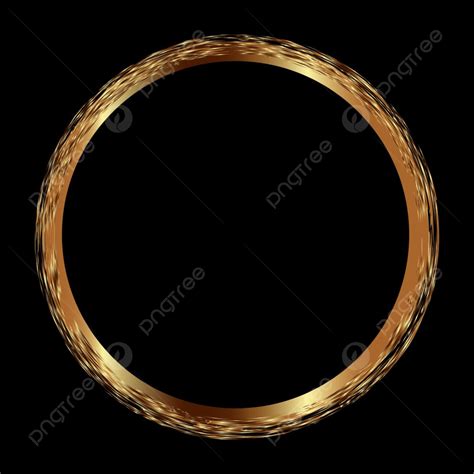 Gold Circle Brush Stroke Empty Object Metal Png And Vector With