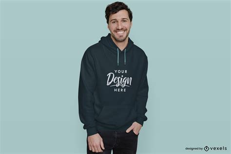 Plantilla PSD Editable De Hombre De Maqueta De Sudadera Con Capucha