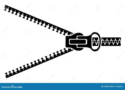 Silueta De Señalización Cremallera Abierta Cremallera Vectorial