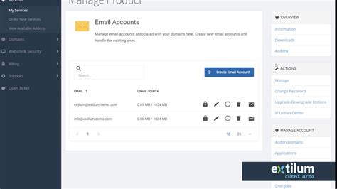 Create Email Account Client Area Extilum Knowledgebase