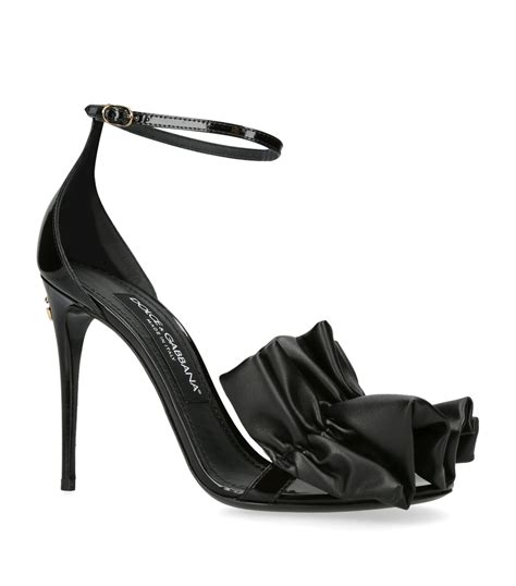 Dolce Gabbana Leather Scrunch Sandals 105 Harrods US