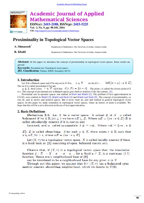 pdf proximinality in topological vector spaces roshdi khalil