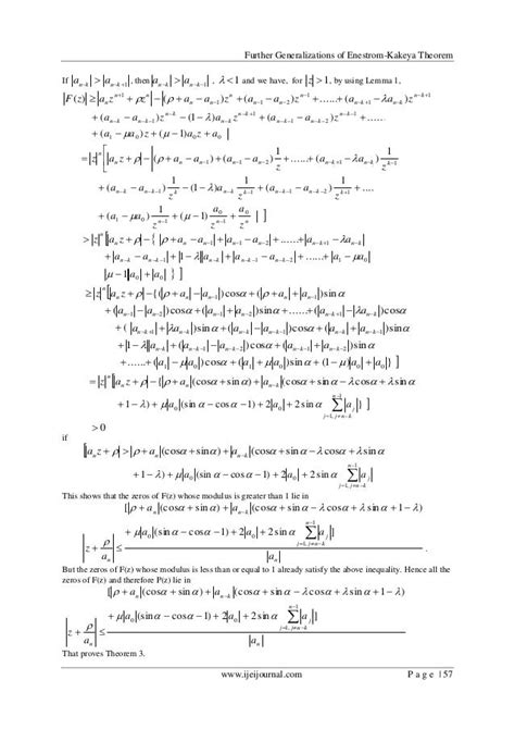 further generalizations of enestrom kakeya theorem