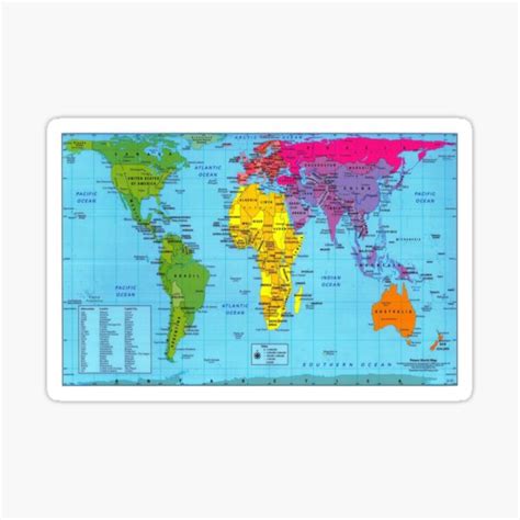 Gall Peters Projection Gall Peters Accurate World Map Sticker For