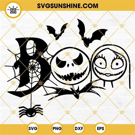 Boo Jack And Sally SVG Boo SVG Jack Skellington SVG Nightmare Before