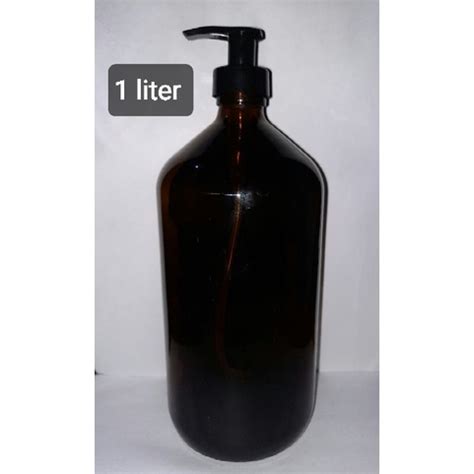 1 Liter 500mL 250mL Amber Glass Bottle With Black Plastic Pump