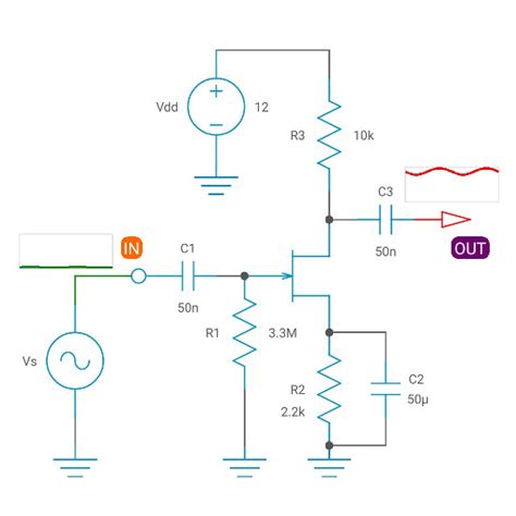 Common Source Mosfet Amplifier Schematic Analysis Electrical A
