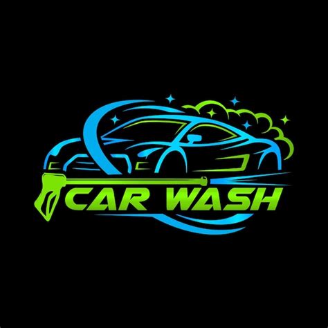 Auto detallado y diseño de logotipo de lavado de autos vector de