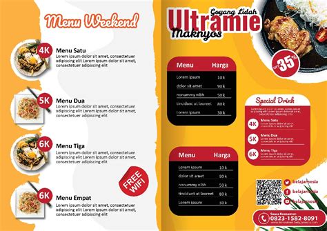 Detail Desain Brosur Makanan Cdr Koleksi Nomer 12