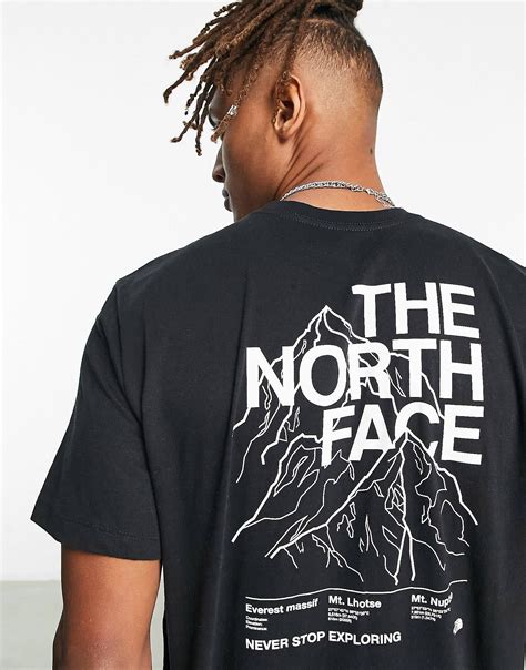 The North Face Mountain Outline T Shirt In Black Asos