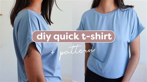 Diy T Shirt Sewing Pattern Easy Batwing Sleeve Tee Tutorial Youtube