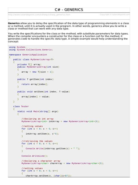 csharp generics pdf computer engineering programming paradigms
