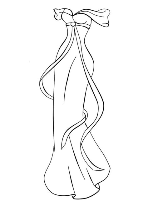 Coloriage Dessin Gratuit de Jolie Robe télécharger et imprimer